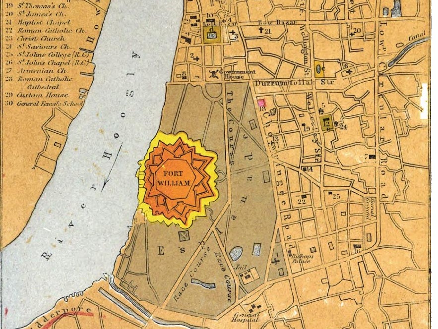 Calcutta Map; with references to churches and colleges, 1862 ...